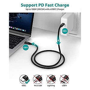 NIMASO USB C to USB C 3.1 Gen 2 Cable 10Gbps Data Transfer, 4K Video Output Monitor Cable 100W PD Fast Charging Compatible with Thunderbolt 3, MacBook Pro, iPad Pro, Galaxy S21, Google Pixel - 3.3FT