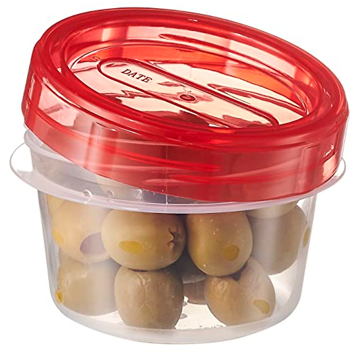 PLASTICPRO 6 Pack Twist Cap Food Storage Containers with Red Screw on Lid- 4 oz Reusable Meal Prep Containers - Small Freezer Containers Microwave Safe Red Plastic Food Storage