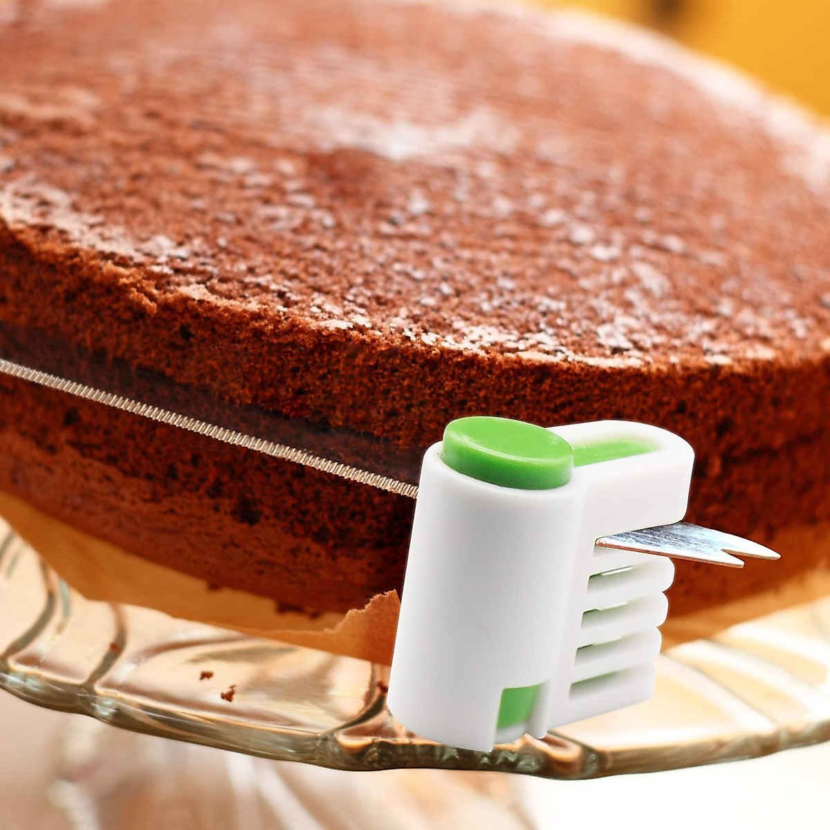 2 Pcs DIY Cake Slicer, Cake Slicing Leveler, Toast Cut, Adjustable 5 Layers Leveler Slicer(2 of Green)