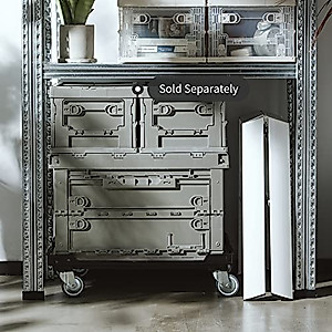 SHIMOYAMA Lidded Home Storage Bin, 75L Storage Bin, Foldable Utility Box for Camping, 20 Gallon Trunk Organizer Car Containers, Celadon Green