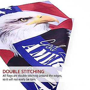 Volta God Bless America Garden Flag Double Sided Bald Eagle Patriotic Garden Flag American Independence Day 4th of July Yard Flag for Outdoor Decoration 12x18 Inch