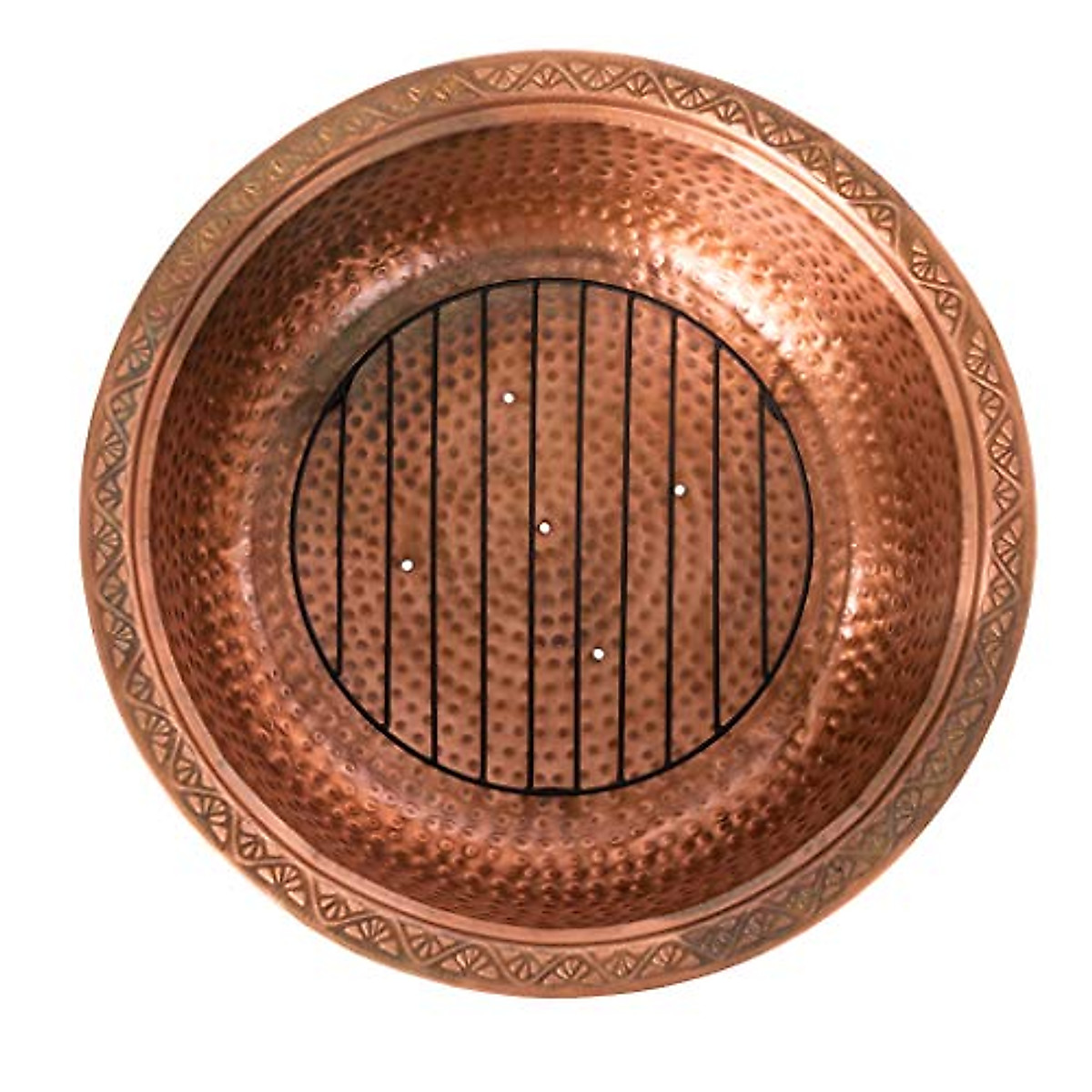 Fire Sense 62665 Fire Pit Palermo Copper with Steel Stand Wood Burning Lightweight Portable Outdoor Firepit Included Mesh Spark Screen Steel Grate Screen Lift Tool & Vinyl Weather Cover - 26.5"