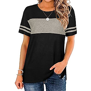 Tshirts for Women Loose Fit Black Short Sleeve Summer Tops for Women 2023 Trendy XL