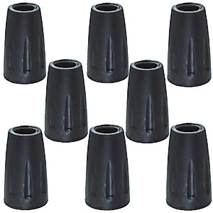 Rubber Tips Cover（8 Pack ） Replacement for Walking Sticks Hiking Trekking Poles Collapsible (Black)