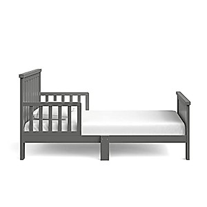 Child Craft Calder Toddler Bed for Kids with Guard Rails (Brushed Pebble)