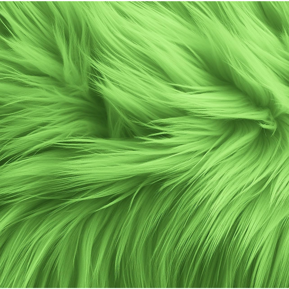 FabricLA Shaggy Faux Fur Square - 12" X 12" Inches Pre-Cut - Use Fake Fur Fabric for DIY, Craft Fur Decoration, Fashion Accessory, Gnome, Hobby - Lime Green Faux Fur Fabric