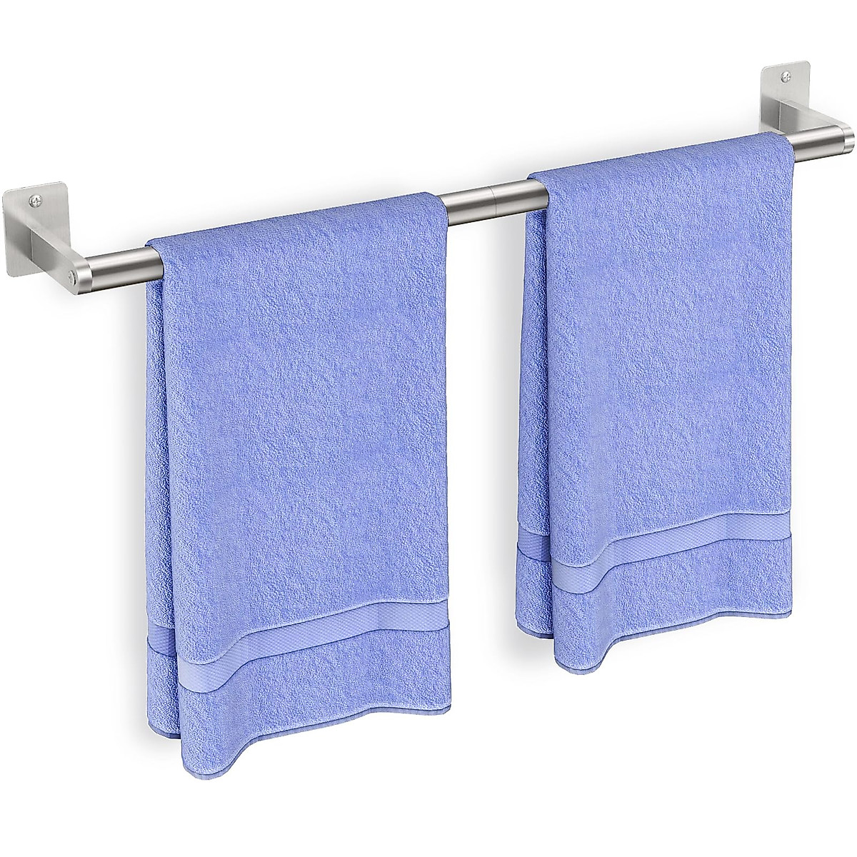 Bathroom Towel Bar, 24 Inch Towel Racks for Bathroom Wall Mounted, Heavy Duty Bath Hand Towel Holder Organizer, Modern Home Decor Towel Rod Bathroom Hardware Accessories, Brushed Silver