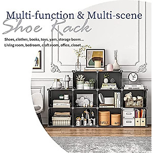Aeitc Shoe Rack Organizer Shoe Organizer Shoe Storage Cabinet Narrow Standing Stackable Space Saver Shoe Rack (24 pairs, White Door)