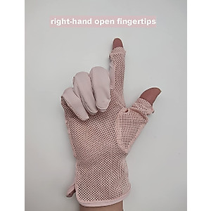 CAMSTIC Women's UPF 50+ Summer Breathable UV Protection Touch Screen Driving Gloves, Black