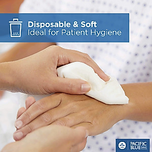 Pacific Blue Select‚ A400 Disposable Patient Care Washcloth by GP PRO (Georgia-Pacific), 80535, 1/4-Fold, White, 50 Towels Per Pack, 20 Packs Per Case, Towel (WxL) 9.5" x 13"