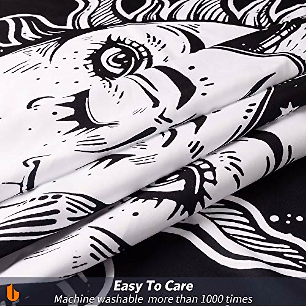 Urbanstrive Not Fade Machine Washable Mandala Tapestry Wall Hanging Trippy Hippie Bohemian Psychedelic Wall Tapestry for Bedroom Living Room, Blue White, Small (28.7x37.4 Inches)(73x95 cm)