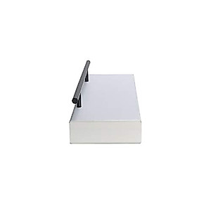 MELANNCO Floating Railing Shelf for Bedroom, Living Room, Bathroom, Kitchen, 24-Inch, Distressed White