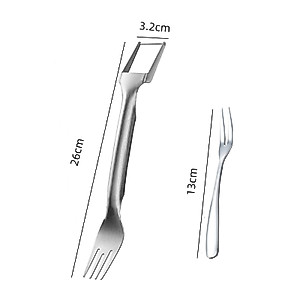 Watermelon fork stainless steel 2 in 1 watermelon fork knife double end watermelon slicer summer watermelon fruit cutting fork, watermelon fork slicer with fruit fork, set of 5