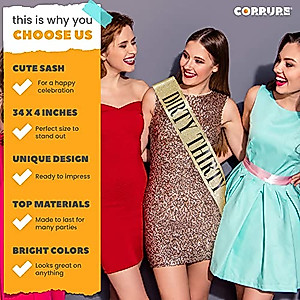CORRURE 'Dirty Thirty' Birthday Sash with Glitter - Gold Glitter Birthday Sash with Black Foil - Dirty 30 Sash for Girls - Ideal Thirty Party Favors Supplies and Decorations for Your 30th Bday Party