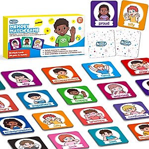 Aizweb Feelings Emotions Match Game,Memory Game,Social Emotional Learning Activities,Toddler Baby Flash Cards,Calm Down Corner Supplies,Educational Toys for Pre K Preschool Kindergarten Autism ADHD