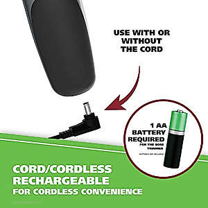 Wahl Groomsman Cord/Cordless Beard Trimming kit for Mustaches, Hair, Nose Hair, and Light Detailing and Grooming with Bonus Wet/Dry Electric Battery Nose Trimmer – Model 5623V