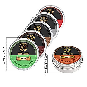 Wood Chips for Cocktail Smoker by HISMOK - 6PCS Smoked Drink Smoker Wood Chips - Cherry, Apple, Oak, Pear, Hickory, and Walnut Smoking Chips for Cocktail Bourbon Whiskey Smoker