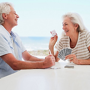 LotFancy Playing Cards, 100% Plastic, Waterproof - 2 Decks of Cards with Plastic Cases, Poker Size Standard Index, for Magic Props, Pool Beach Water Card Games