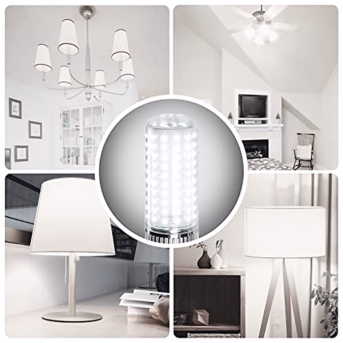 E26 LED Bulb,25W LED Corn Light Bulb 200W Equivalent 6500K Cool Daylight White 2500LM Non-dimmable Flicker Free Ceiling Fan LED Corn Bulb for Indoor Outdoor Home Garage Pack of 3