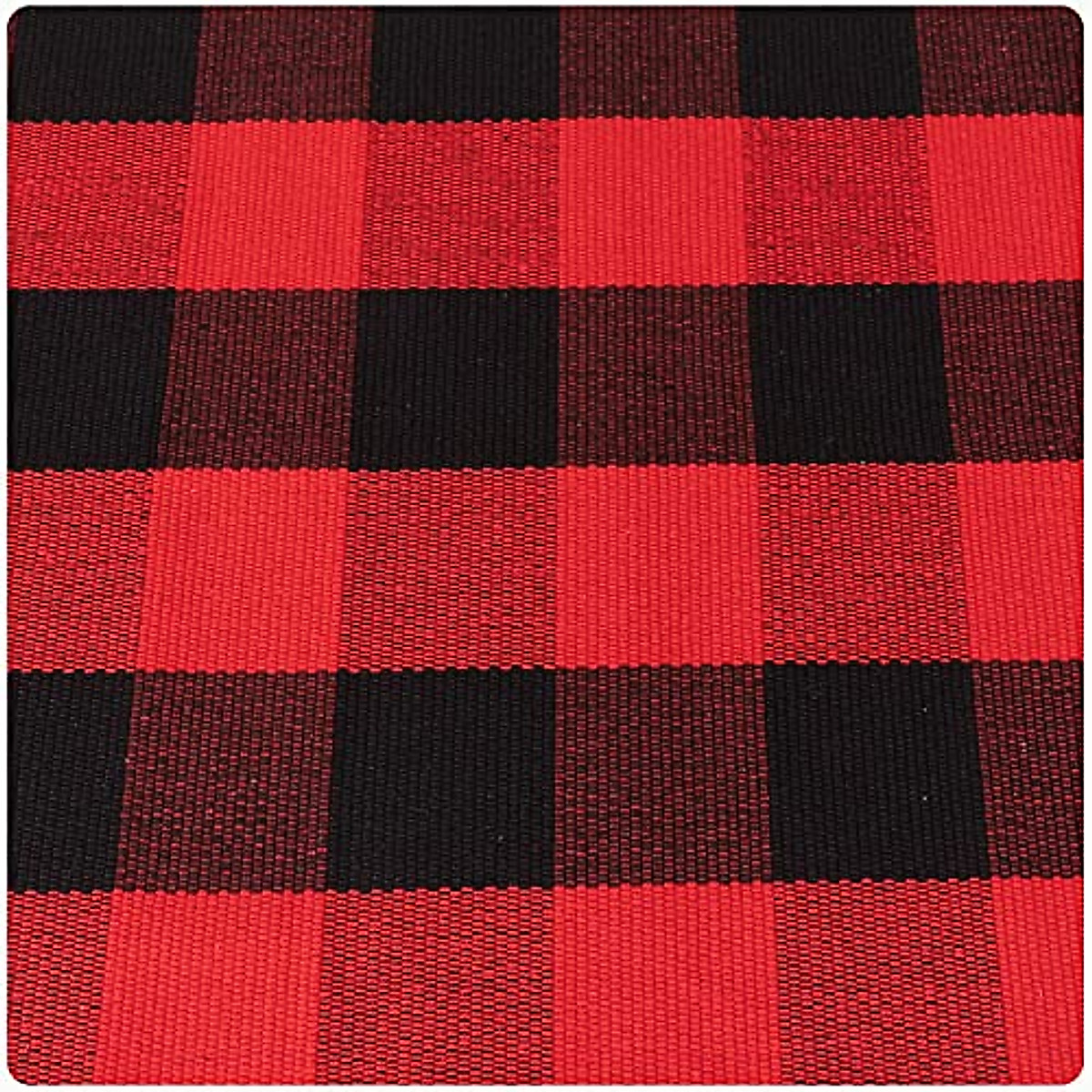 Wininplus Buffalo Plaid Check Rug 27.5 X 43 in Hand-Woven Indoor Or Outdoor Washable Checkered Rugs for Layered Door Mats for Front Porch/Entryway/Farmhouse, Red and Black Plaid Doormat