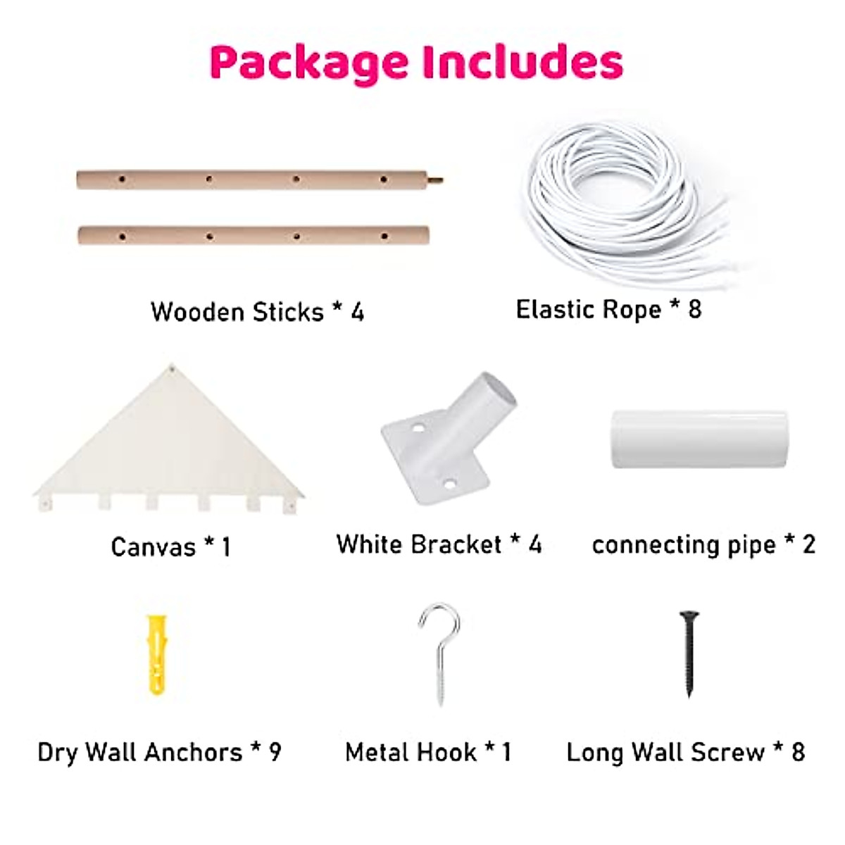 Jtskfcl Stuffed Animal Storage Hammock Hanging Toy Organizer with Canvas Base, Wood Country Style Large Corner Plush Toys Holder for Nursery Play Room Bedroom Kid’s Room White