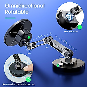 Fit for Magsafe Car Mount Long Adjustable Arm Magnetic Phone Holder for Car 360° Rotation Magnetic Car Phone Holder for iPhone Dashboard Cell Phone Mount for iPhone 15 14 13 12 Pro Max All Phones