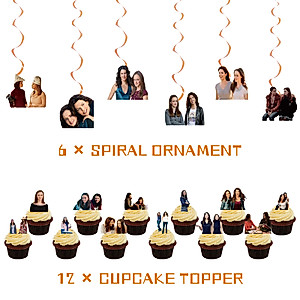 Gilmore Birthday Party Decoration, Include Birthday Banner, Cake Topper, Latex Balloons, Hanging Swirls for Gilmore TV Show Theme Kids Fans Birthday Party Supplies