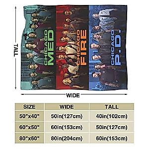 Chicago Pd Blanket Ultra Soft Home Fleece Flannel Blanket All Season Throw Blankets for Sofa,Bed Tapestries Cover 50"x40"