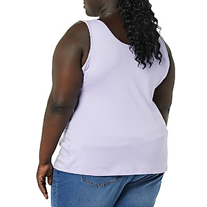 Amazon Essentials Women's Plus Size Tank Top, Pack of 2, Black/Lavender, 3X