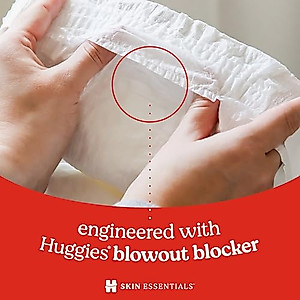 Huggies Size 1 Diapers, Skin Essentials Baby Diapers, Size 1 (8-14 lbs), 198 Count (3 Packs of 66)