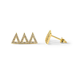 Sorority Shop Delta Delta Delta Earrings — DDD 18K Gold Plated Sorority Gifts Earrings, Long-Lasting Tri Delta Gifts for Women