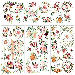 3 Sheets Rub on Transfers for Furniture, Farmhouse Rub on Transfers for Crafts, Furniture Rub on Transfer Stickers for Wood Home Decor Transfers,13.78 * 6.89inches