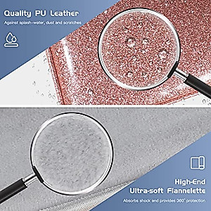 Laptop Sleeve Bag 13 Inch Compatible with MacBook Pro 13.3, MacBook Air 13.9, Surface 3/4/5/6/7, Cute Carrying Laptop Case Cover for Women-Rose Gold