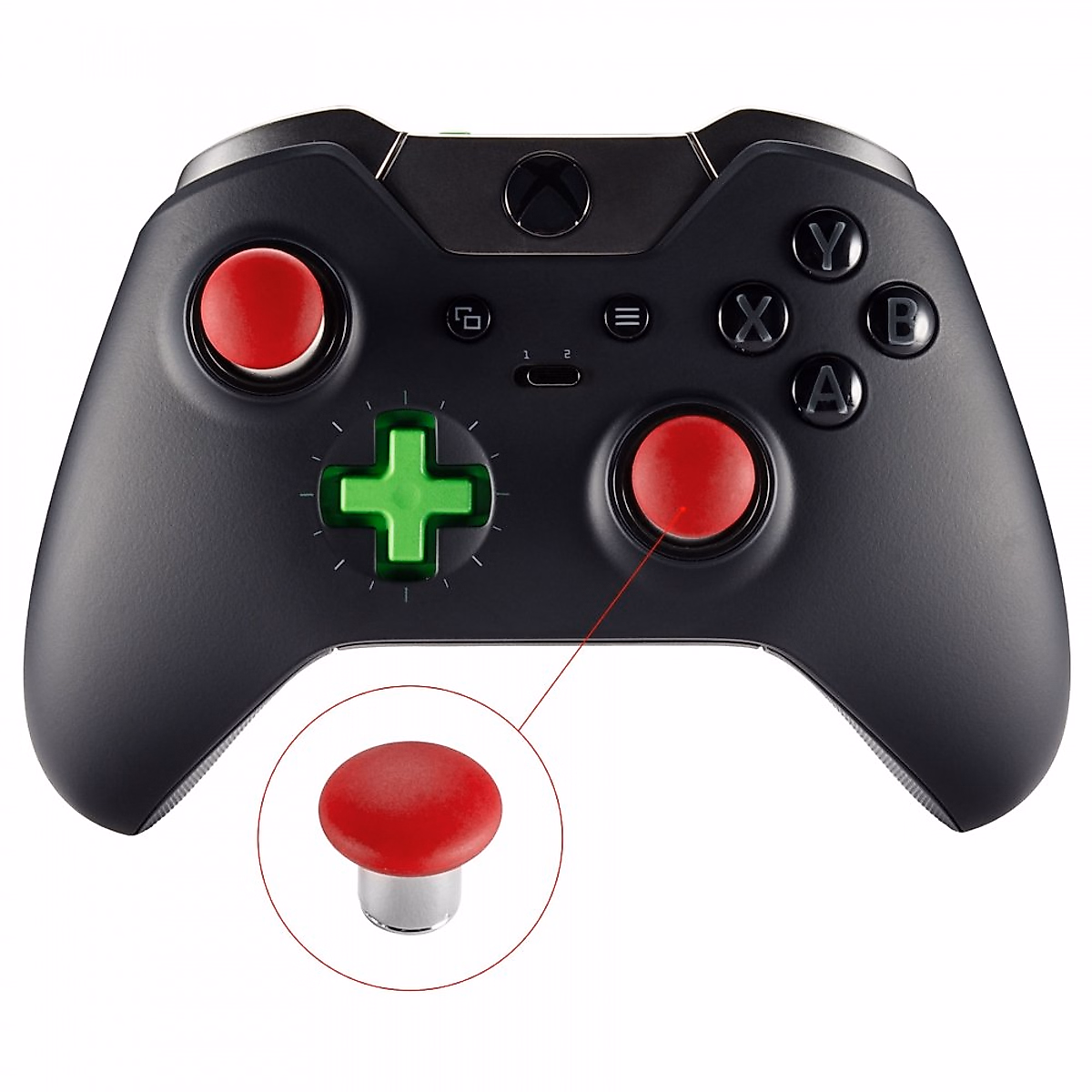 eXtremeRate 8 in 1 Metal Magnetic Red Thumbsticks Analogue Joysticks Replacement Repair Kits for Xbox One S X Elite PS4 Slim Pro Controller with T8H Cross Screwdrivers