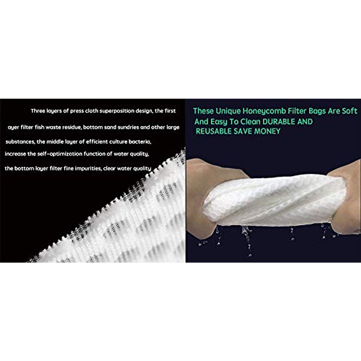 7 inch Honeycomb Filter Socks,7 inch Filter Sock for Saltwater Aquarium,7 inch Ring by 14 inch Long, (4-Pack)