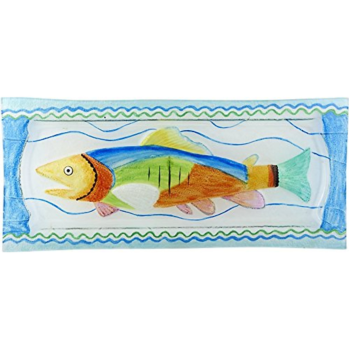 LSArts Fish Platter, 15" x 6.25", Multicolor