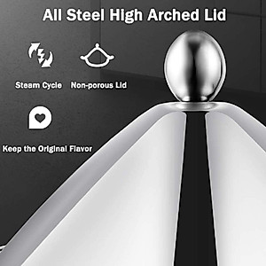 JINXIU Casserole Multi-Ply Clad Stainless Steel Tagine, Cooking Tagine Medium Lead Free Tangine with Silicone Gloves, 26Cm Tajine for Different Cooking Styles