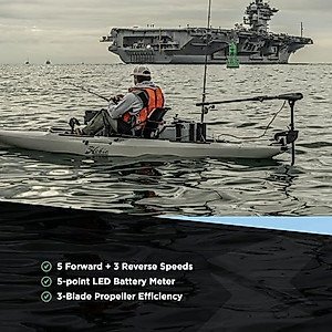 Newport X-Series 55lb Thrust Transom Mounted Saltwater Electric Trolling Motor w/LED Battery Indicator (36" Shaft)