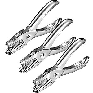 Shappy Metal Hole Punchers Single Hole Punch Paper Puncher Ticket for School, Home and Office, 3 Pack (1/8 inch Hole)