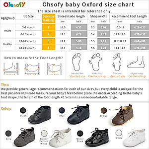 ohsofy Infant Baby Boy Oxford Shoes PU Leather Loafers Rubber and Soft Sole Wedding Dress Shoes Toddler Girl Baby Walking Shoes