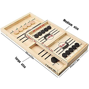 HELLO PAPAYA Fast Sling Puck Shot Game,Wooden Hockey Game Fast Sling Puck Board Game Large Size Foosball Slingshot Game Board Games Fast Sling Puck Game Wooden Hockey Game Foosball
