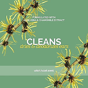 Bark 2 Basics Ear Cleaner for Dogs, 4 oz - All Natural, Witch Hazel, Alcohol Free, Gentle Aloe Vera and Chamomile Extract Base, Breaks Through Tough Wax