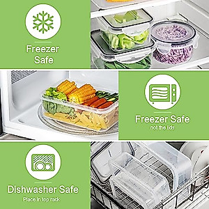 HOMBERKING 32 Pieces Food Storage Containers Set with Snap Lids (16 Lids + 16 Containers), Meal Prep Airtight Plastic Containers, BPA-Free Lunch Containers for Kitchen Organization, Pantry, Home, Black