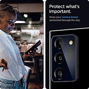 Spigen Camera lens Screen Protector [GlasTR Optik] Tempered Glass designed for Galaxy Note 20 Ultra [Black] - Case Friendly / 2 Pack