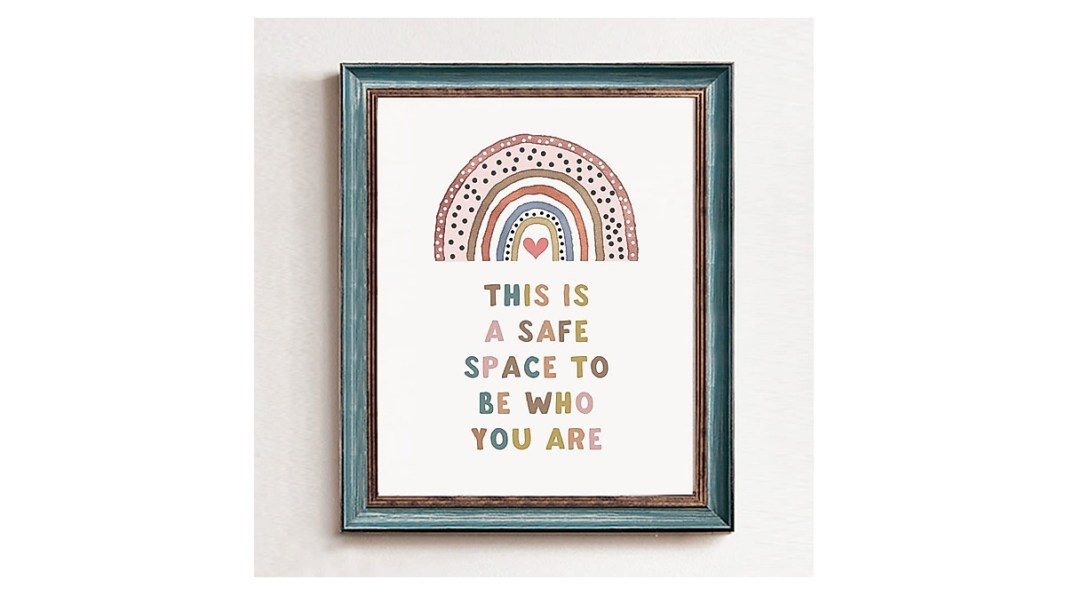 Safe Space Boho Classroom Decor | Unframed Teacher Poster