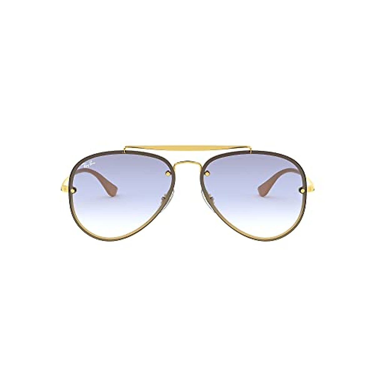 Ray-Ban RB3584N Blaze Aviator Sunglasses, Gold/Clear Gradient Light Blue, 61 mm