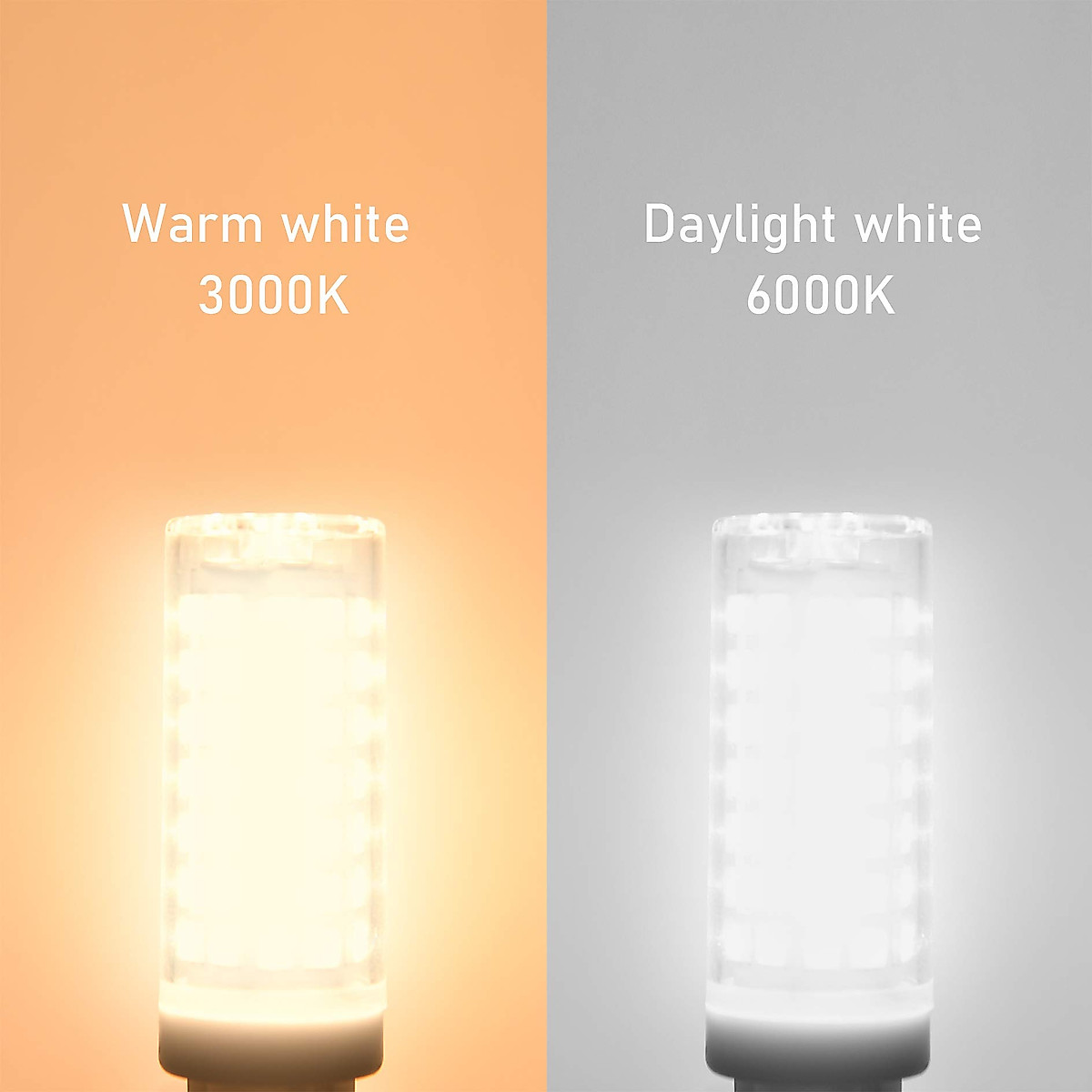 comzler G9 LED Bulb Bi Pin Base 6W Soft White 3000K G9 Base Bulbs, 60W Halogen Equivalent, 550LM, Ceramic Base G9 Light Bulbs for Chandelier, Non-dimmable, Pack of 6