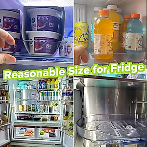 Lazy Susan for Refrigerator, Fridge Lazy Susan Truntable for Storage Pantry, Refrigerator Lazy Susan Rectangle for Kitchen, Square Turntable Organizer for Fridge, Cabinet, 16.1 x 11.1 Inch