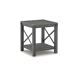 Signature Design by Ashley Freedan Rustic Farmhouse End Table, Gray