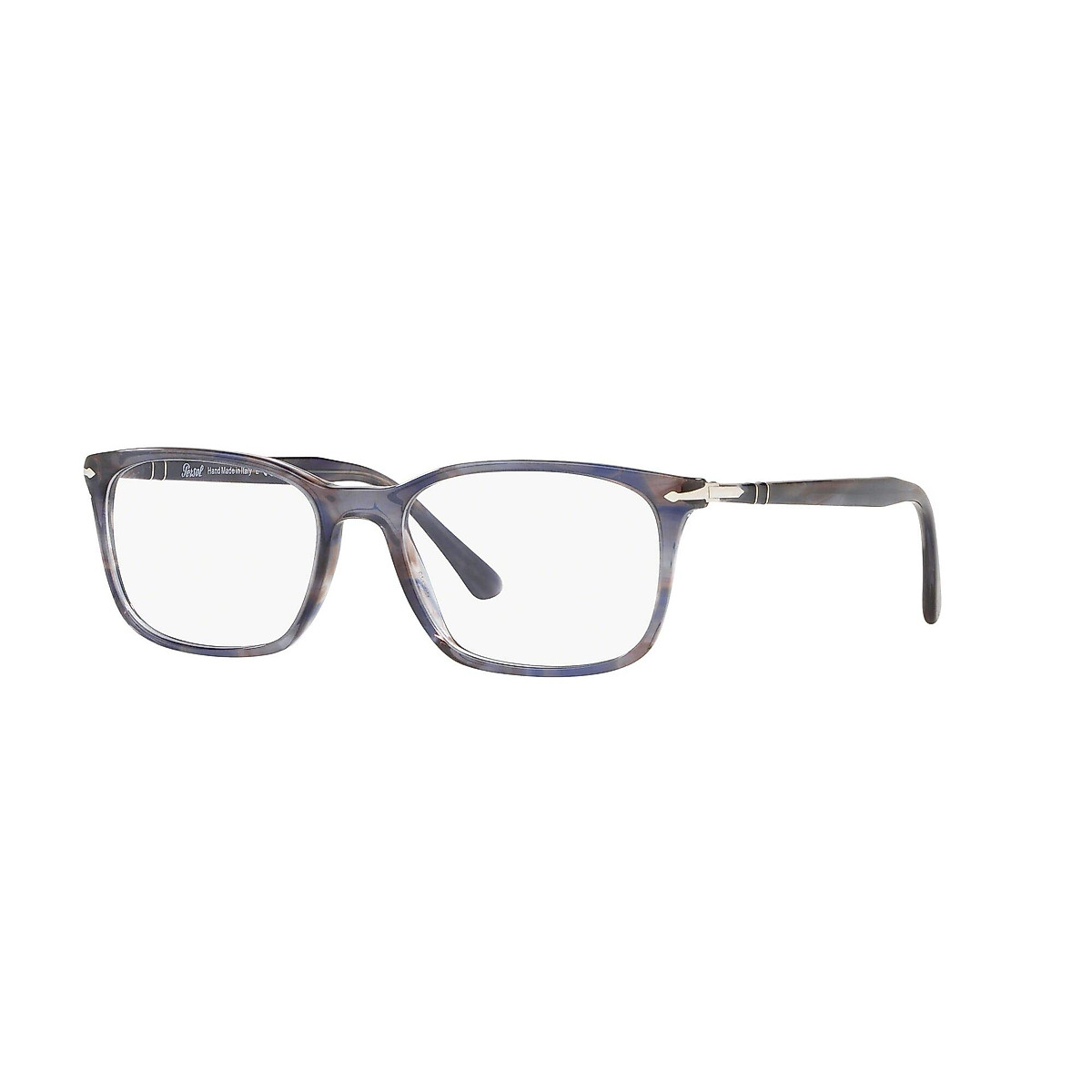 Persol PO3189V Rectangular Prescription Eyewear Frames, Grey/Blue/Demo Lens, 55 mm